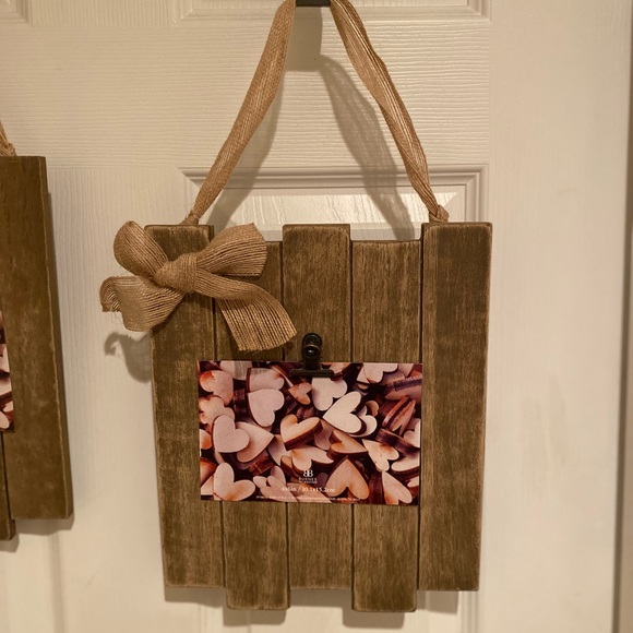 Burnes Of Boston | Wall Decor | Wood Hanging Photo Frames With Burlap ...